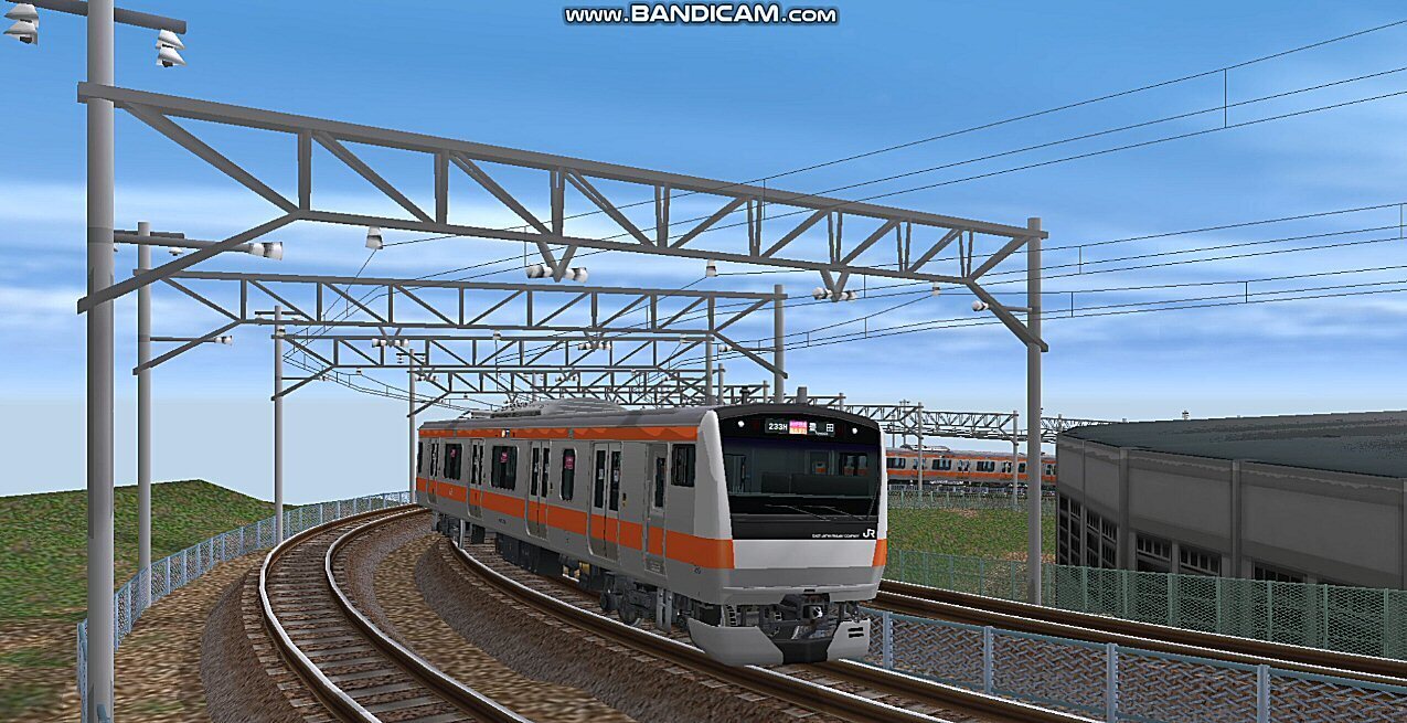 VRM5版E233系通勤電車中央線編成から3: 鉄道模型シミュレータ―5で一人遊びだ。