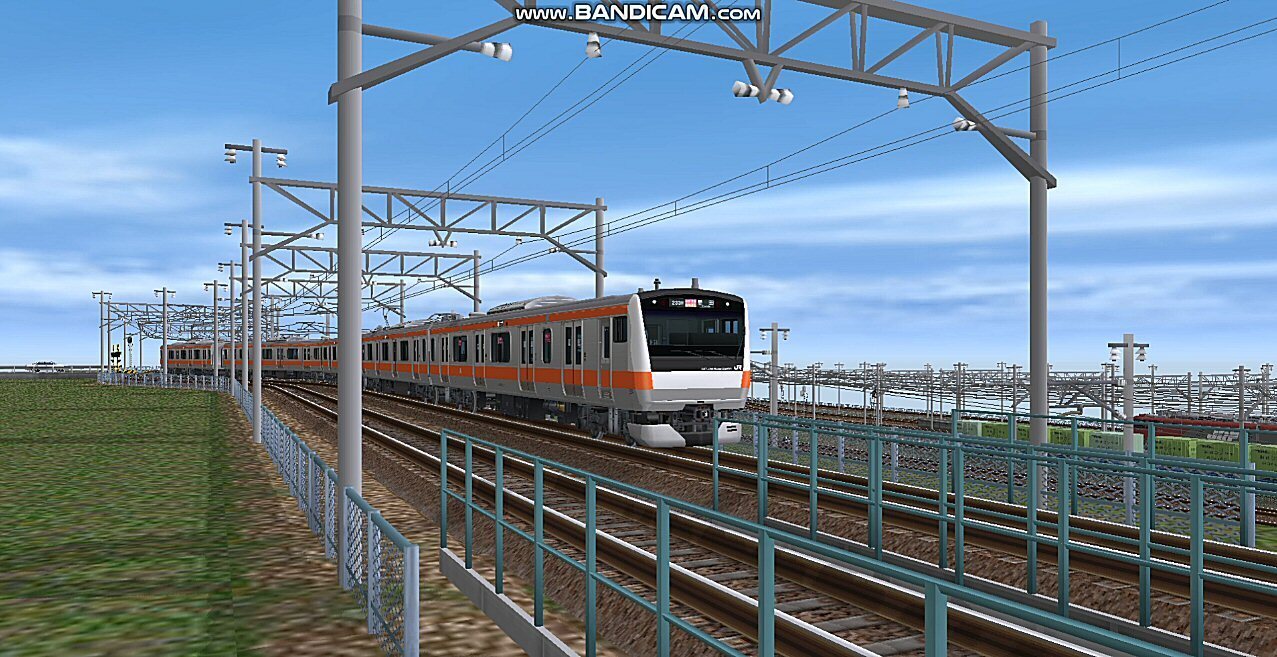 VRM5版E233系通勤電車中央線編成から3: 鉄道模型シミュレータ―5で一人遊びだ。