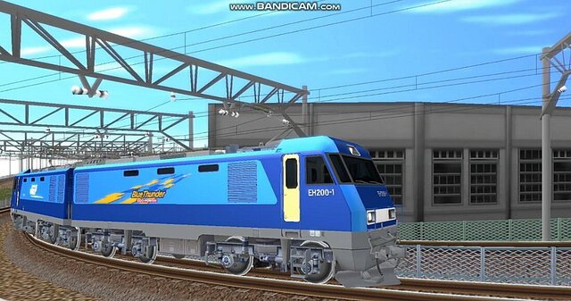 VRM5版EH200-1直流形電気機関車: 鉄道模型シミュレータ―5で一人遊びだ。