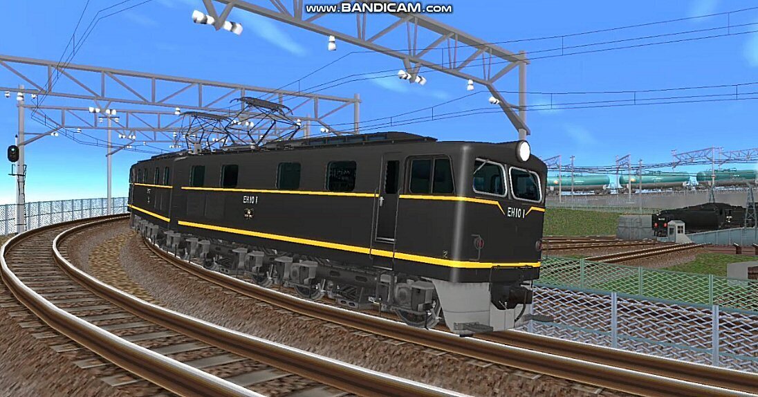 VRM5版EH10-1電気機関車マンモス試験機から: 鉄道模型シミュレータ―5で一人遊びだ。