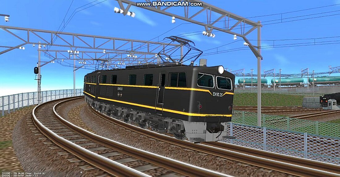 VRM5版EH10-26電気機関車マンモス試験機から: 鉄道模型シミュレータ―5で一人遊びだ。